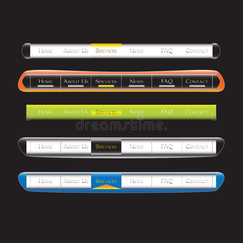 Web menu bar stock vector. Illustration of vector, color - 5556228
