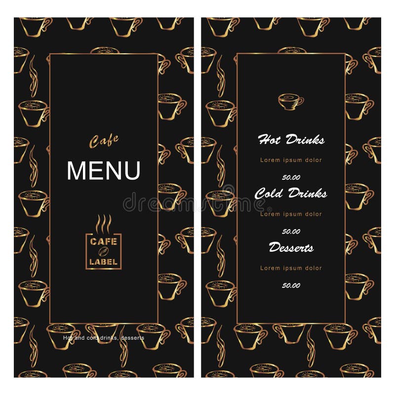 Menu Template Design for Cafe, Coffee House. Vector Stock Illustration ...