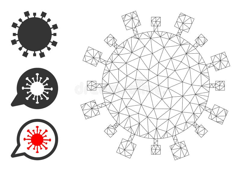 Web Mesh Digital Virus Vector Icon and Additional Icons Stock Vector ...