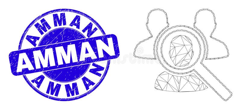 Amman Stamp Seal and Jordan Map Subtracted Mosaic Stock Vector ...