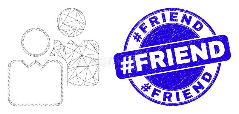 Blue Grunge Tag Friend Stamp Seal and Web Carcass Users Stock Vector ...