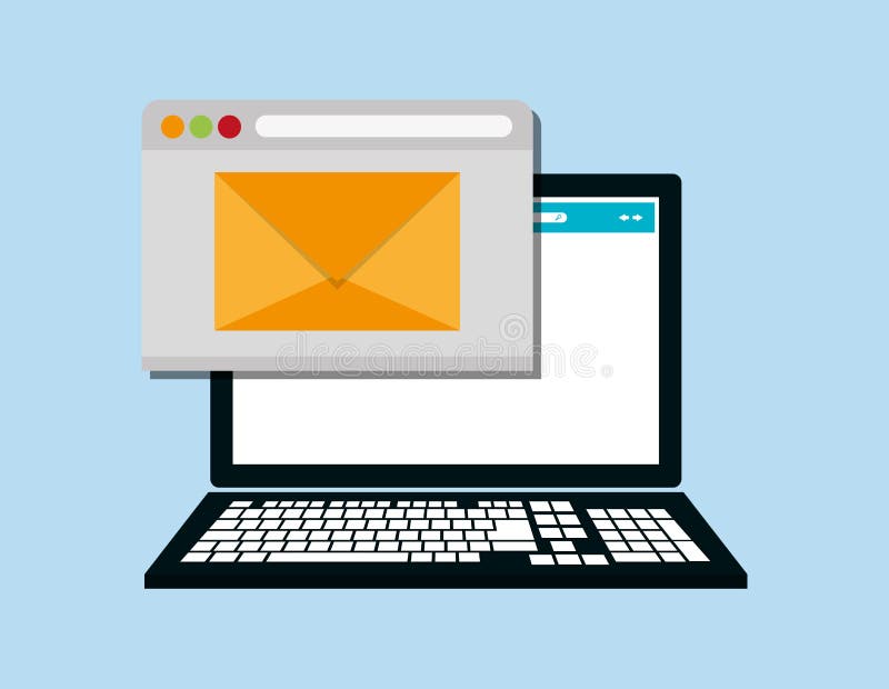 Web Messaging through Computer Image Stock Vector - Illustration of ...