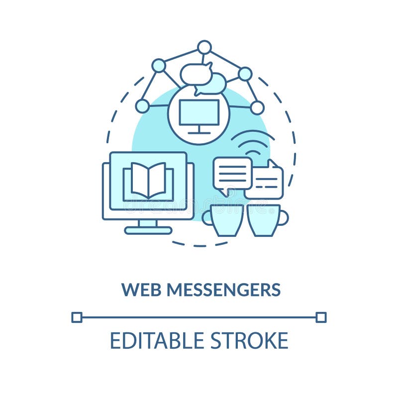 Web Messenger Blue Concept Icon Stock Vector - Illustration of chat ...