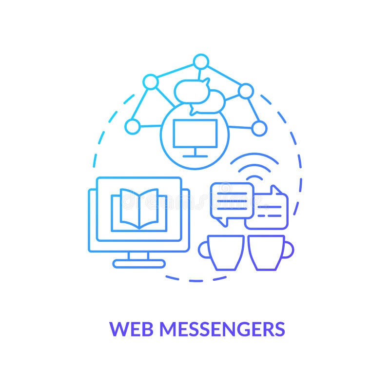 Web Messenger Blue Gradient Concept Icon Stock Vector - Illustration of ...