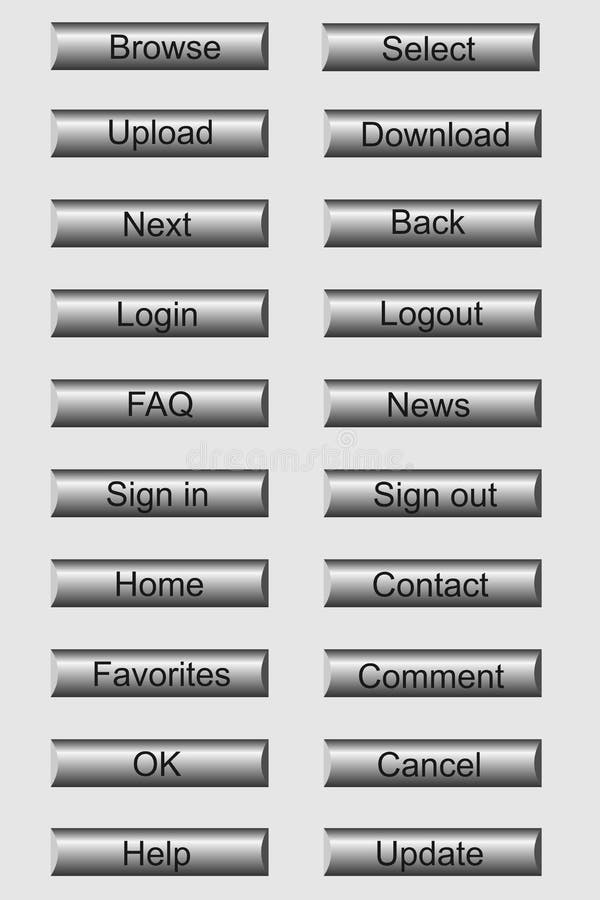 Web Metallic Buttons - Cdr Format Stock Vector - Illustration of ...