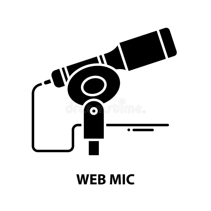 Web Mic Icon, Black Vector Sign with Editable Strokes, Concept ...