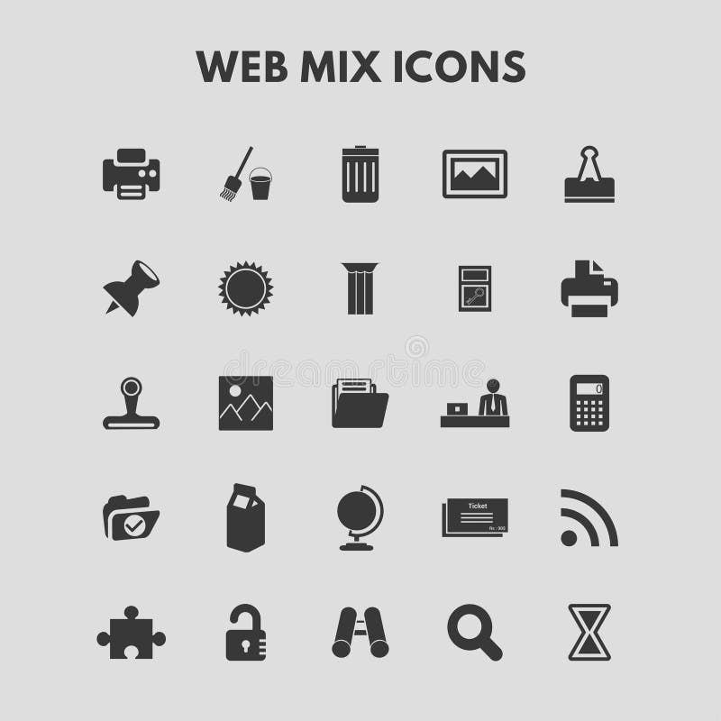 Web Mix Icons stock vector. Illustration of bike, sketch - 120542379
