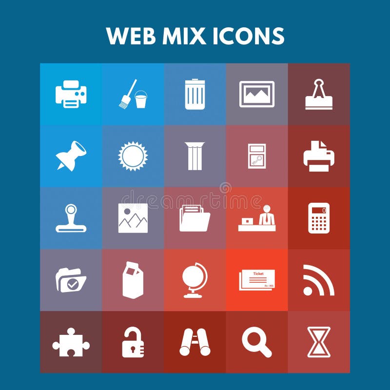 Web Mix Icons stock vector. Illustration of design, information - 120542848