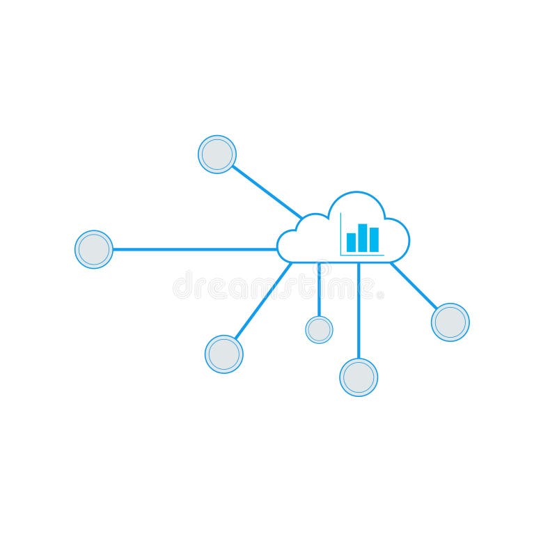 Cloud Download System Vector Work Stock Vector - Illustration of line ...