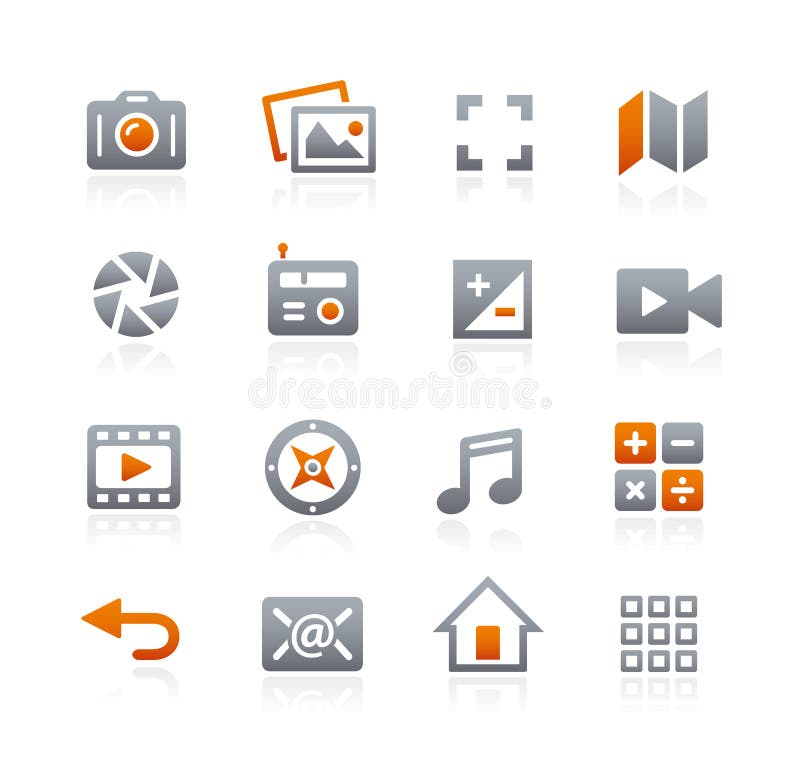 Interface // Graphite Icons Series Stock Vector - Illustration of ...