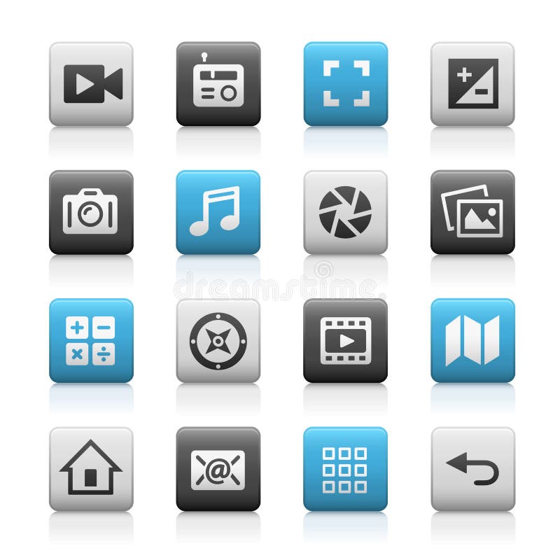 Web and Mobile Icons 5 - Matte Series Stock Vector - Illustration of ...