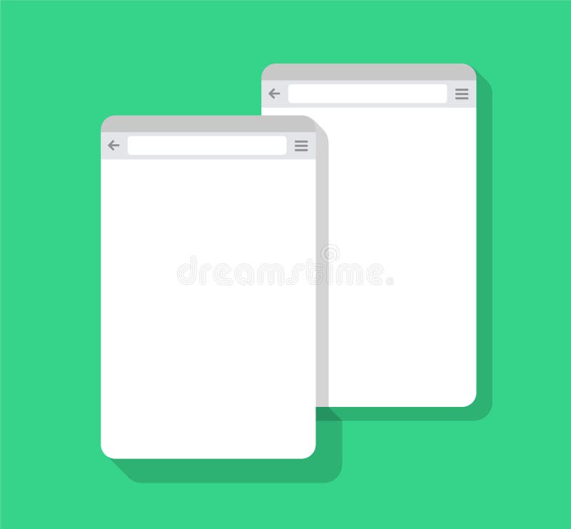 2 Web Mobile Simple Set of Browser Window White Stock Illustration ...
