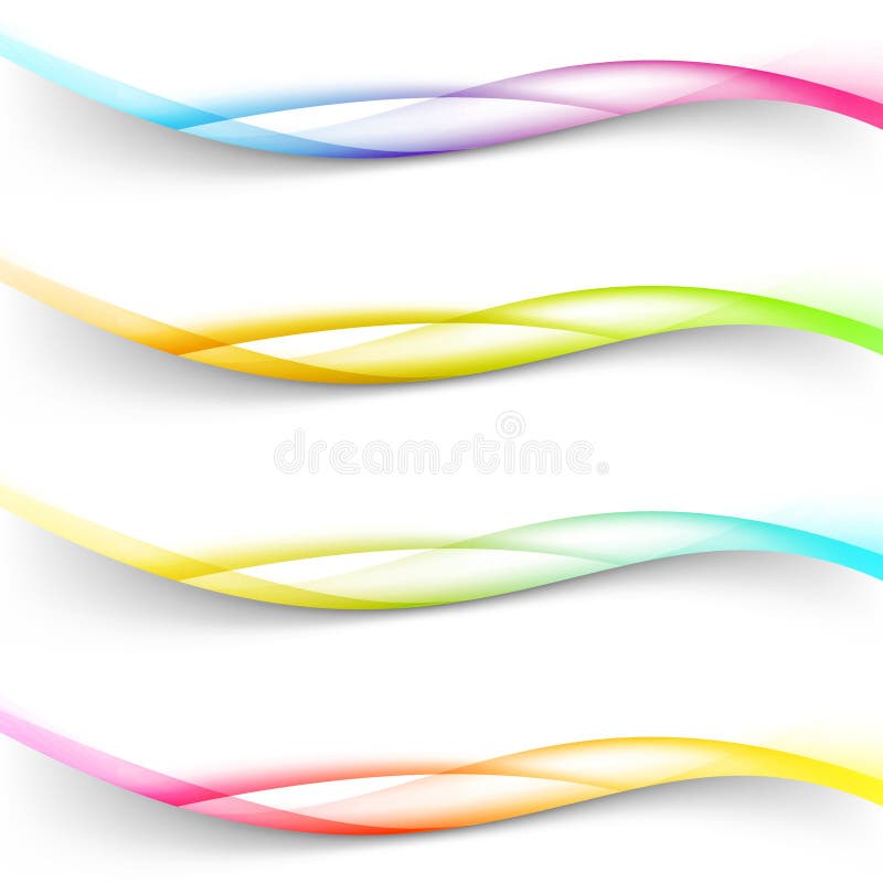 Web Modern Abstract Swoosh Wave Border Divider Collection Stock Vector ...