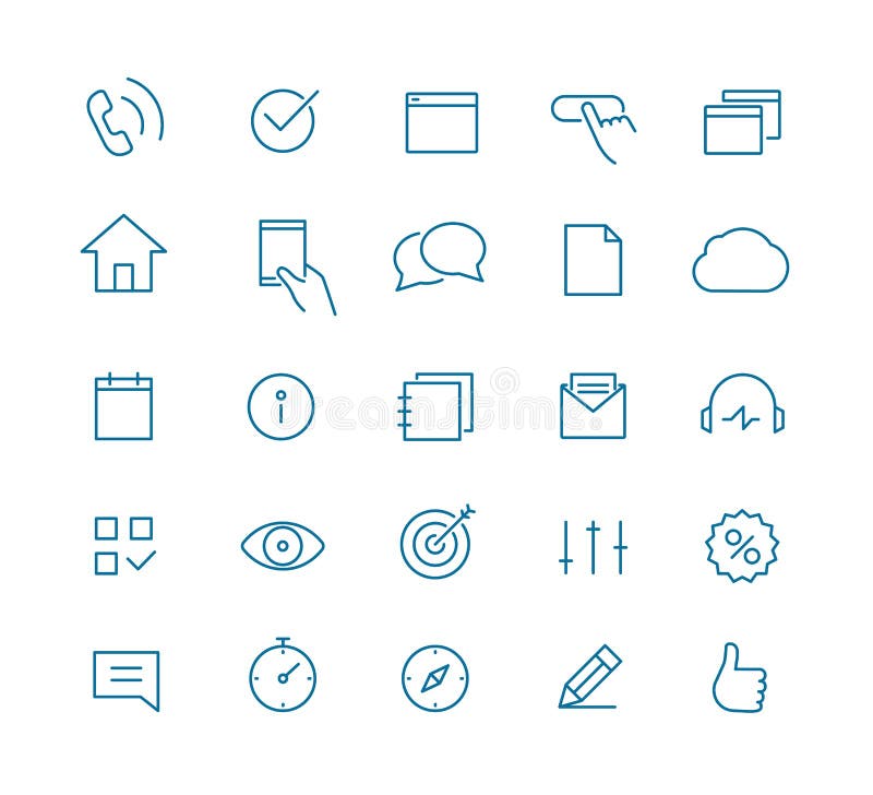 Web Moderne Et Pictogrammes Mobiles D'application Illustration de ...