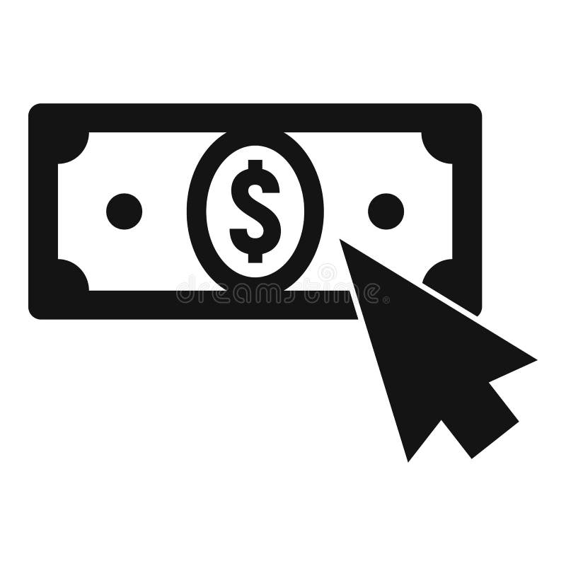 Web Money Click Icon, Simple Style Stock Vector - Illustration of ...