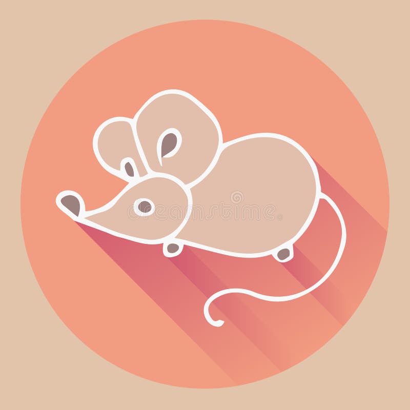 Mouse. Vector Color Isolated Flat Icon with Shadows. Stock Illustration ...