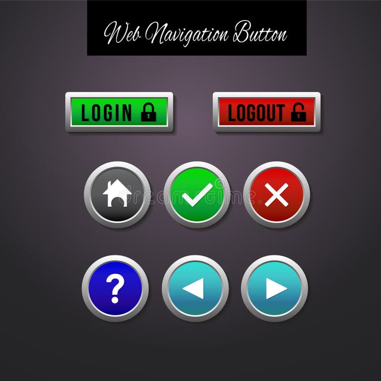 Web navigation button stock vector. Illustration of list - 39525985