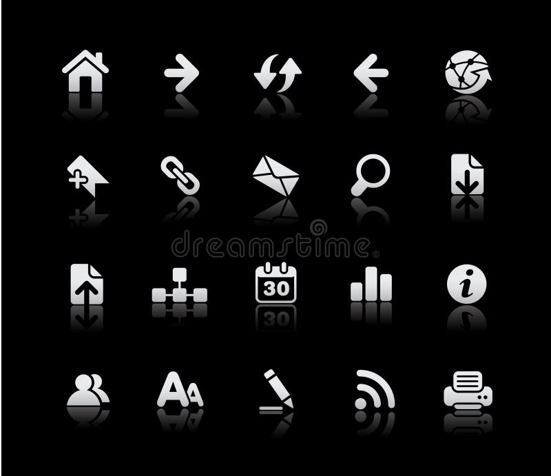 Web Navigation Icons // Black Label Series Stock Vector - Illustration ...