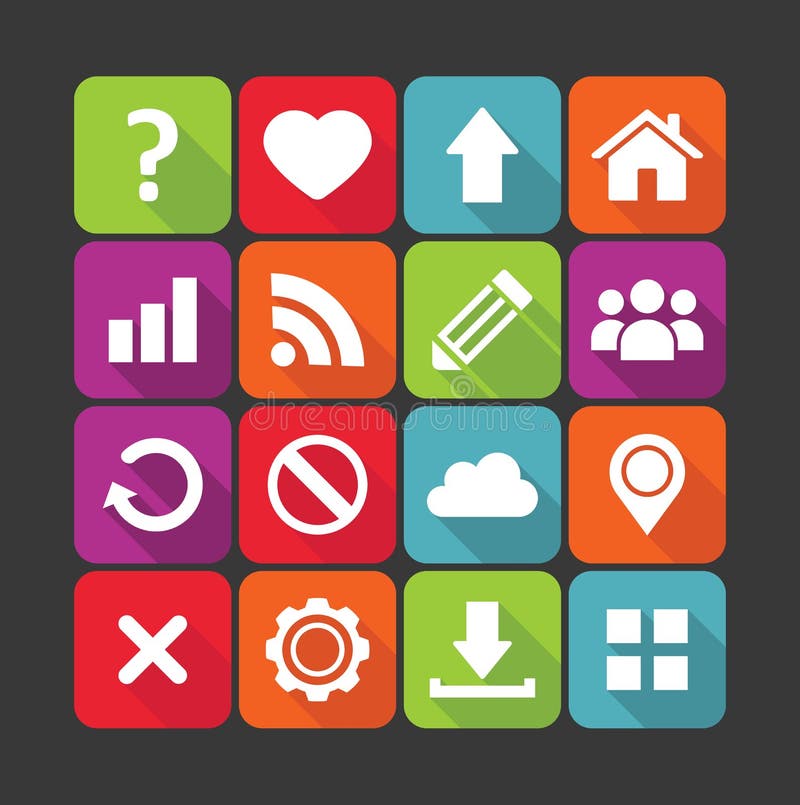 Web navigation icons stock vector. Illustration of residential - 40122258