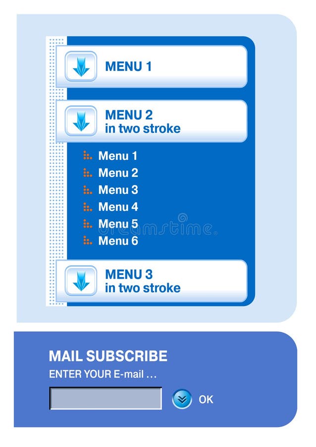 Web Navigation Menu Element Stock Vector - Illustration of send, search ...