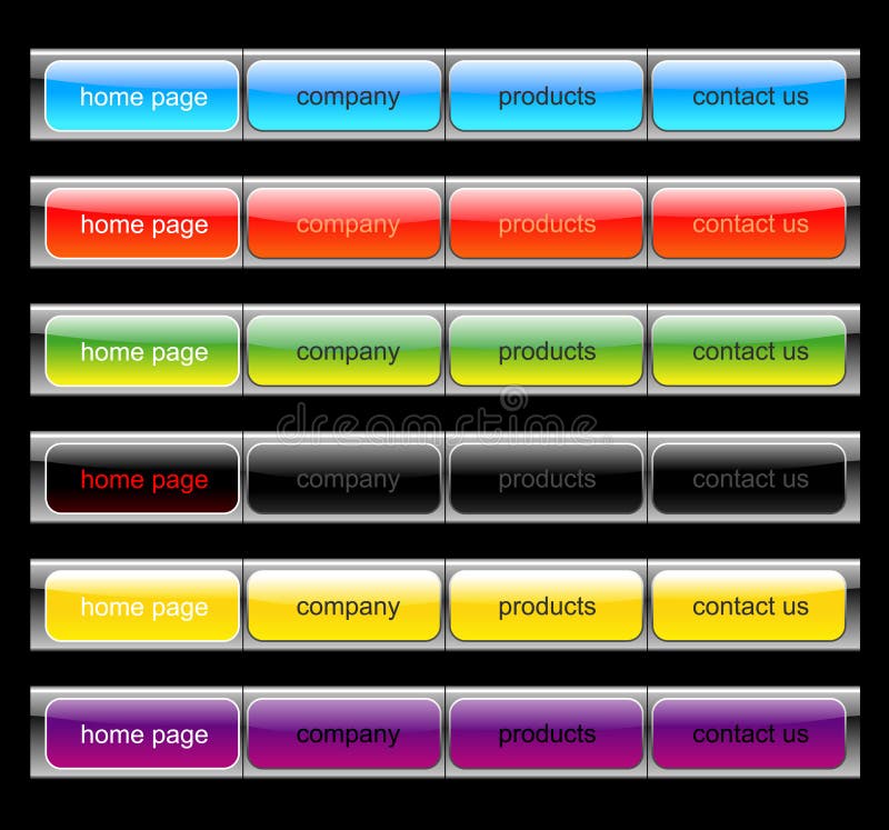 Editable Website Navigation Templates Stock Vector - Illustration of ...