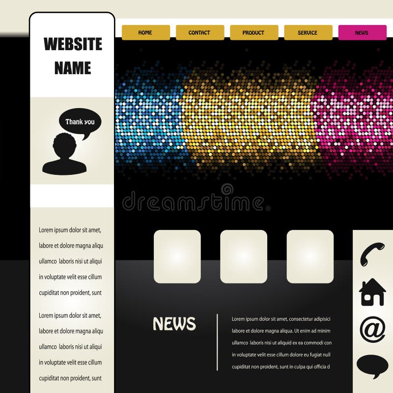 Web Navigation Template - 6 Menu Items, Steps, Options Stock Vector ...