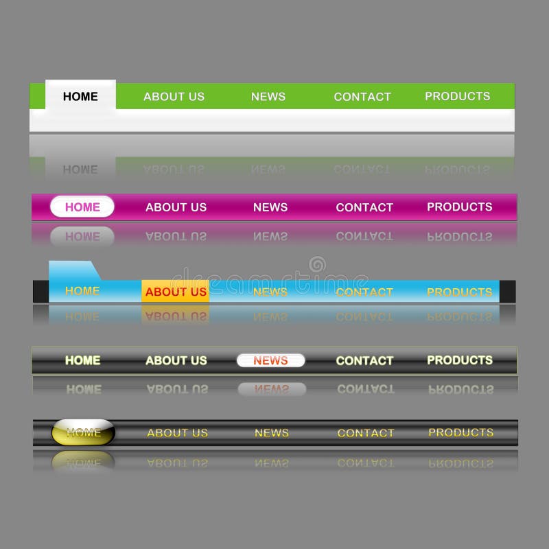 Web navigation templates 5 stock illustration. Illustration of ...