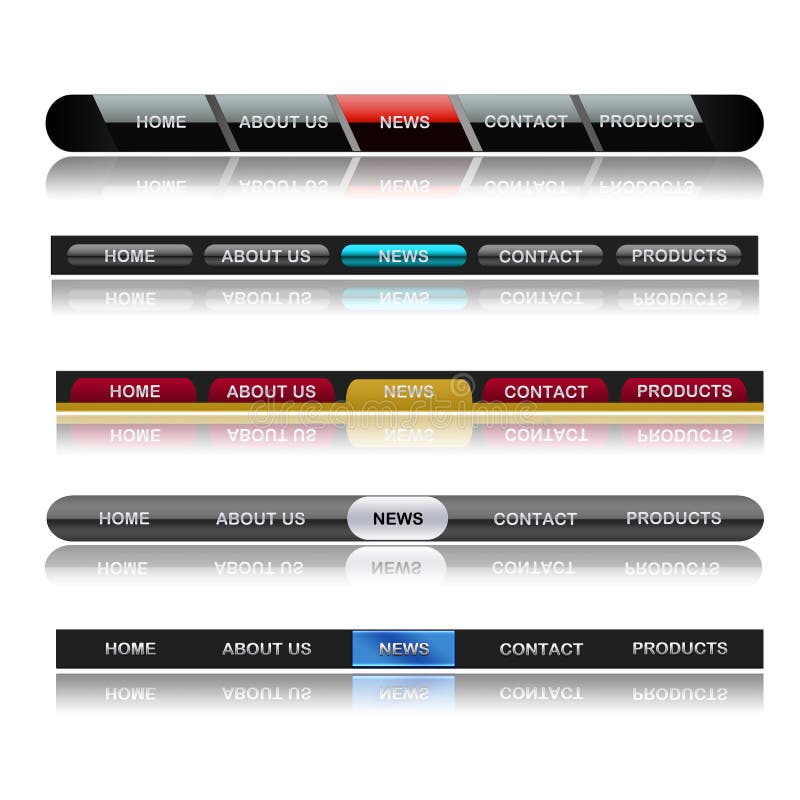 Web navigation templates 5 stock illustration. Illustration of group ...