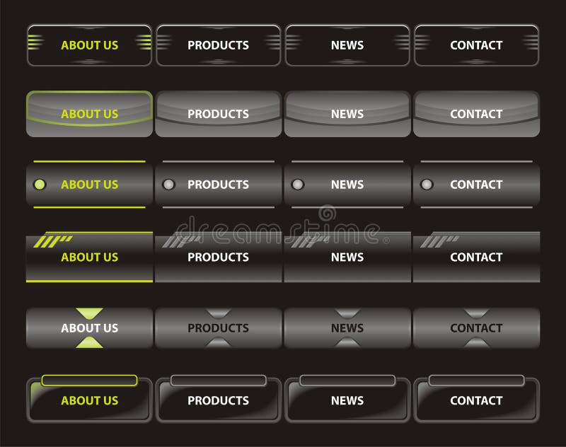 Web navigation templates stock vector. Illustration of button - 7884179