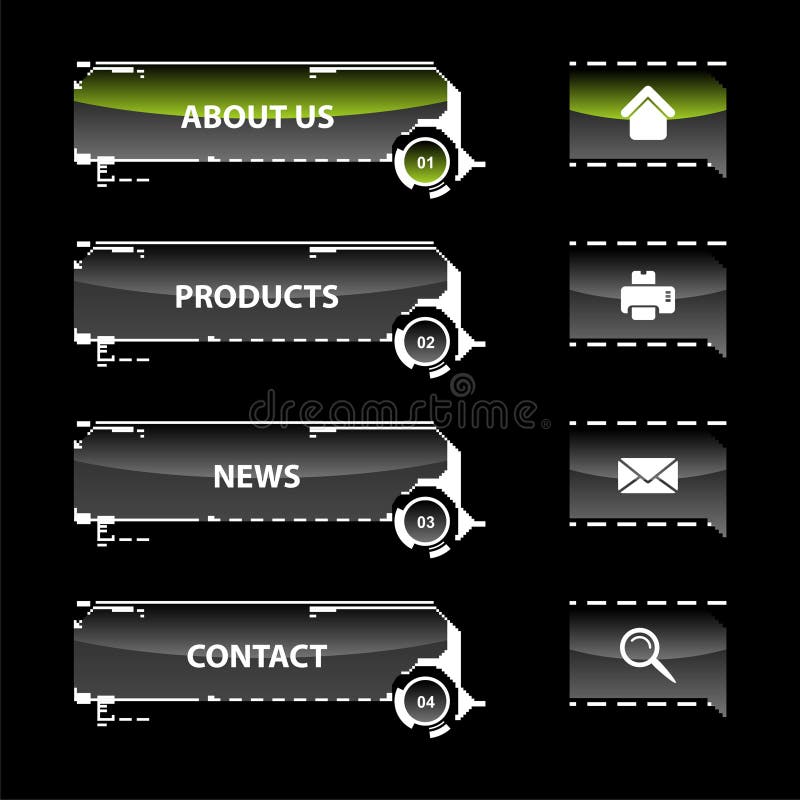 Web navigation templates stock vector. Illustration of black - 9917919