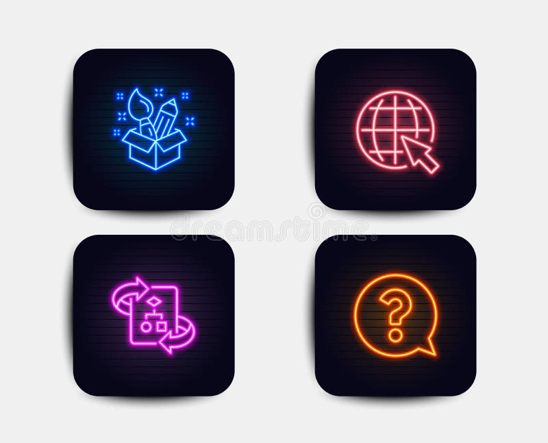 Creativity, Internet and Technical Algorithm Icons. Question Mark Sign ...