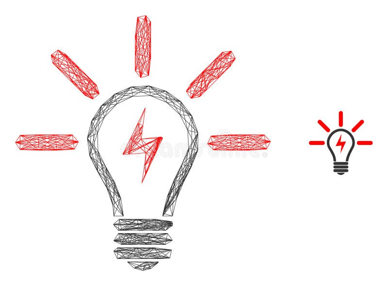 Web Net Electric Light Bulb Vector Icon Stock Vector - Illustration of ...