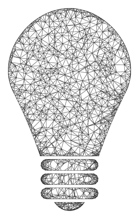 Web Net Lamp Bulb Vector Icon Stock Vector - Illustration of contour ...