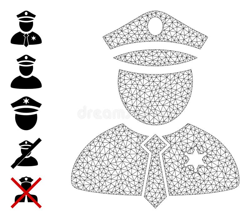 Web Net Police Guy Icon with Simple Pictograms Stock Vector ...