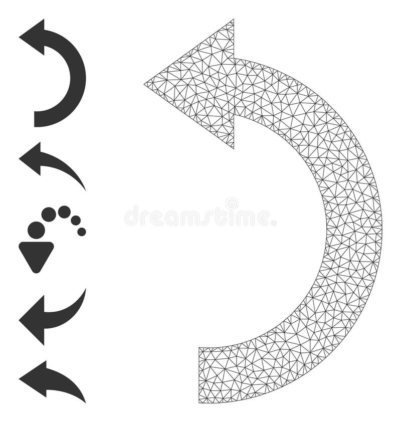 Web Net Rotate Left Icon with Simple Glyphs Stock Vector - Illustration ...
