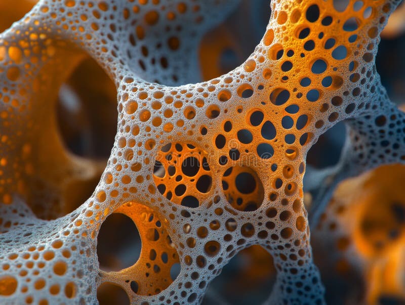 Web Network Abstract Structure with a Glowing Core, Featuring an ...