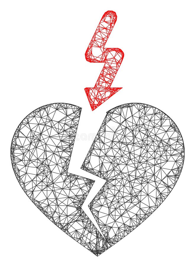 Web Carcass Break Love Heart Vector Icon Stock Vector - Illustration of ...