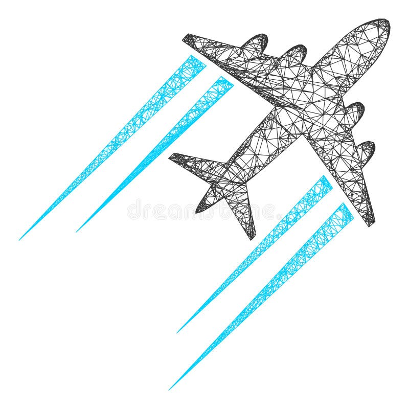 Web Network Flying Airplane Trace Vector Icon Stock Vector ...
