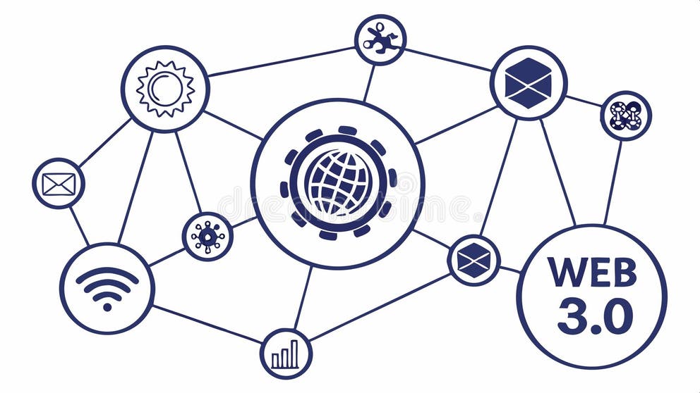 Web 3.0 Network Illustration, Decentralized Internet and Future Technology Concept Vector Design ...