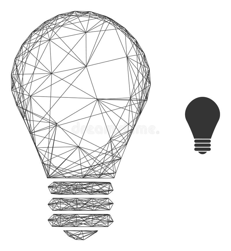 Web Network Lamp Bulb Vector Icon Stock Vector - Illustration of grid ...