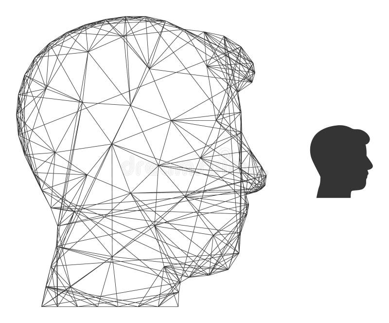 Web Network Man Head Profile Vector Icon Stock Vector - Illustration of ...