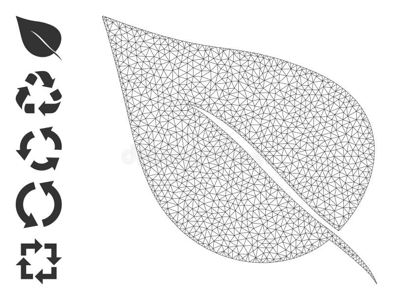Web Network Plant Leaf Icon with Simple Symbols Stock Vector ...