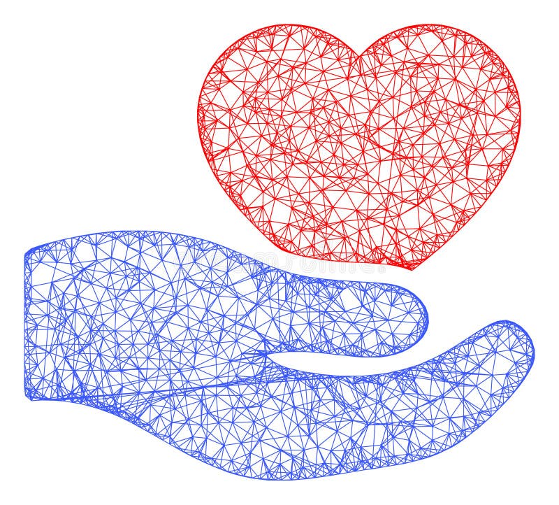 Web Network Romantic Heart Offer Hand Vector Icon Stock Vector ...
