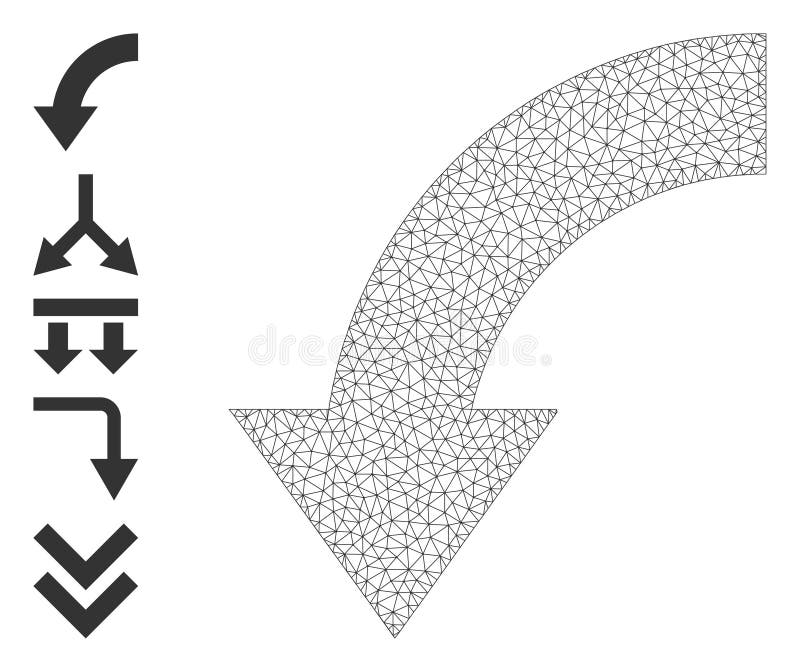 Web Network Rotate Down Icon with Simple Pictograms Stock Vector ...