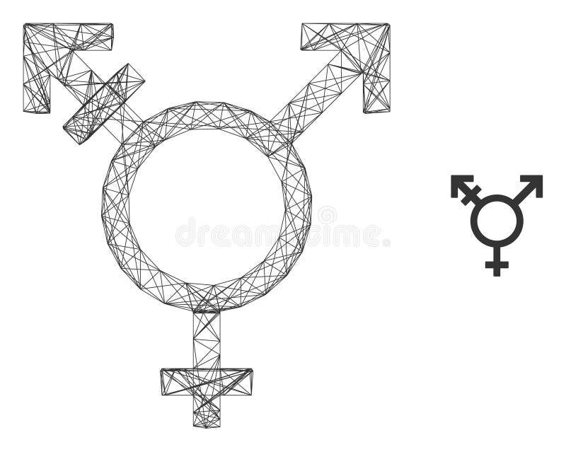 Three Gender Symbol Raster Icon Flat Illustration Stock Illustration ...