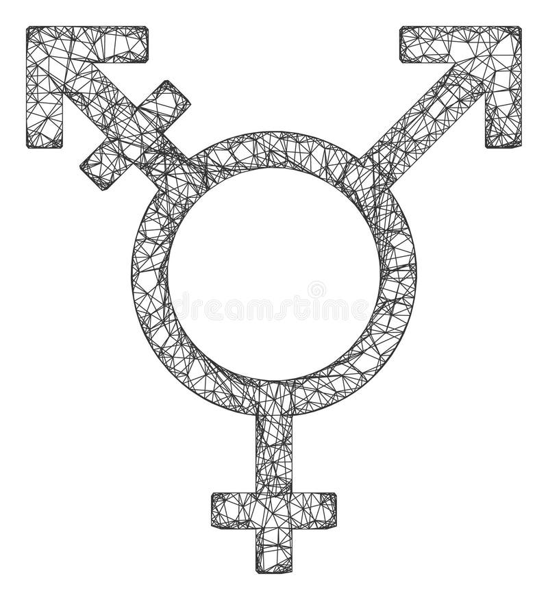 Three Gender Symbol Raster Icon Flat Illustration Stock Illustration ...