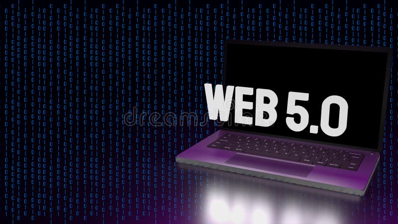 The Web 5.0 on Notebook for Technology Concept 3d Rendering Stock ...