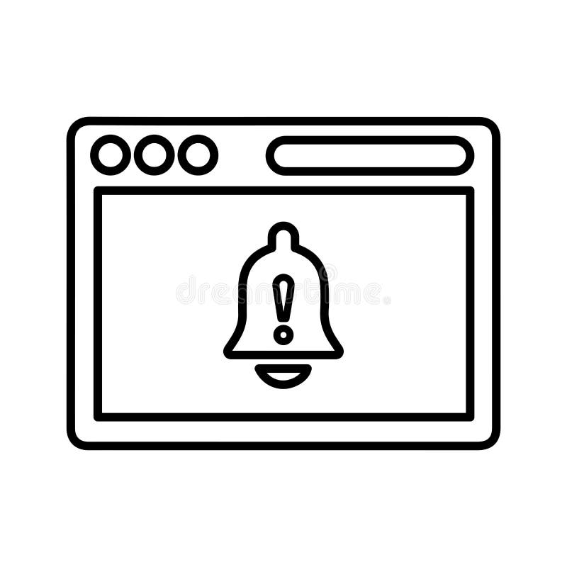Web, Notification, Alert, Line Icon. Outline Vector Stock Vector ...