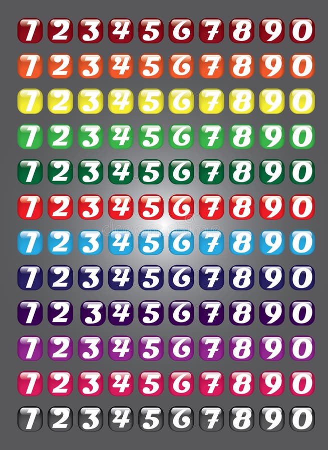Number Buttons. Vector Set. Stock Vector - Illustration of call, mobile ...