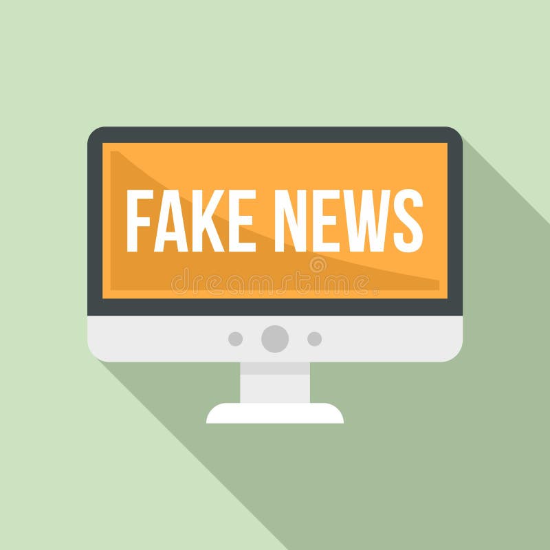 Web Online Fake News Icon, Flat Style Stock Vector - Illustration of ...